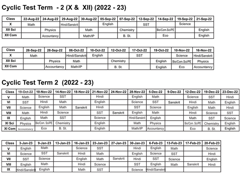 Exam Schedules - AMNS International School - AMNS International School