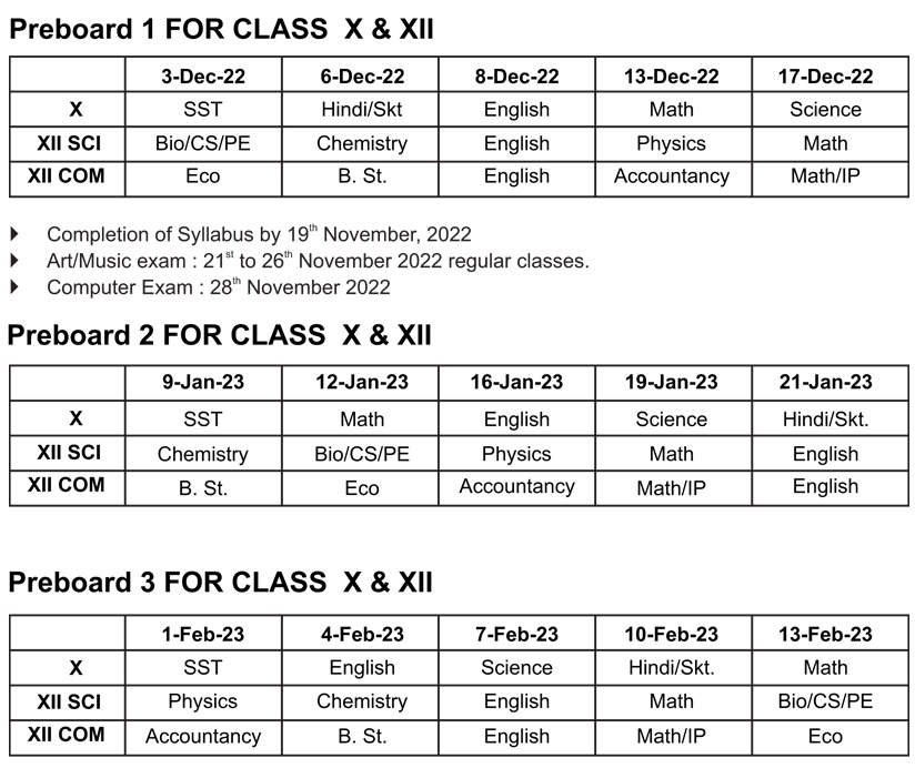 Exam Schedules - AMNS International School - AMNS International School