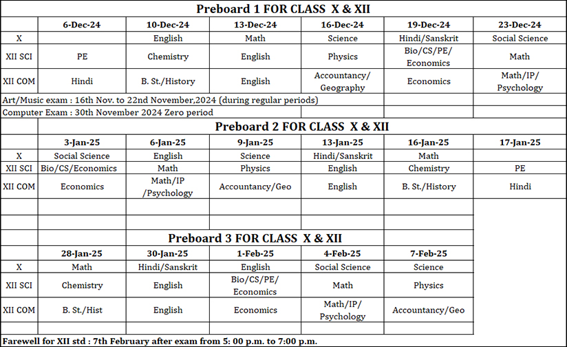 Exam Schedules - AMNS International School - AMNS International School