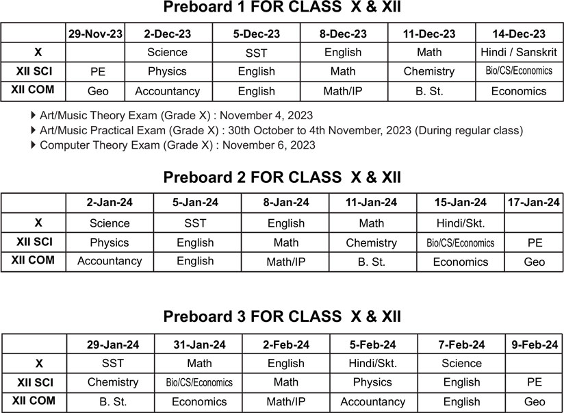 Exam Schedules - AMNS International School - AMNS International School